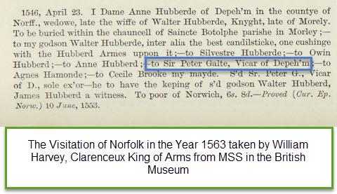 Sir Peter Galt – Deopham History