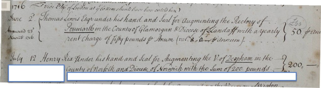 Queen Anne’s Bounty – Deopham History