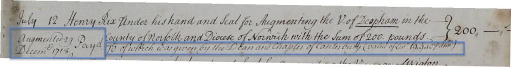 Queen Anne’s Bounty – Deopham History