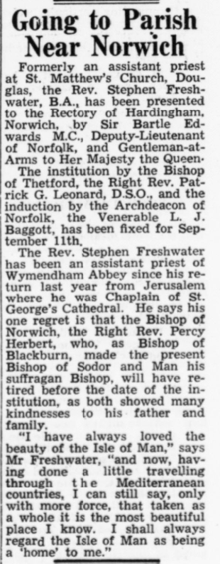 Rev. Stephen Freshwater – Deopham History